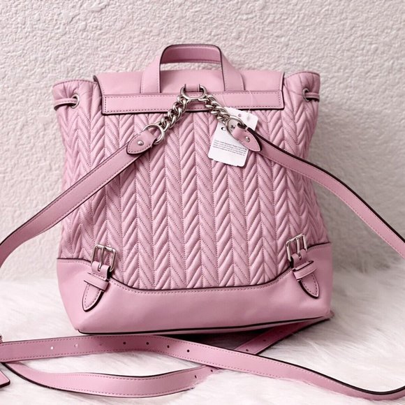 Coach | Bags | Nwt Coach Elle Backpack With Quilting In Pink | Poshmark